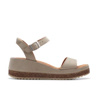 Clarks Kassanda Lily Sandale für Damen, Stein-Nubuk, 39 EU, Stone Nubuck, 40 EU