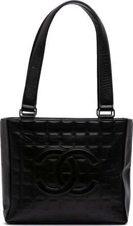 Chanel Shopper - CC Choco Bar Lambskin Tote - Gr. unisize - in Schwarz - f&uuml;r Damen
