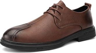 Generic Chaussures Oxford for Hommes à Lacets, Bout Rond Bruni, Chaussures Derby en Similicuir, Talon carré antidérapant, Semelle en Caoutchouc, antidérapante