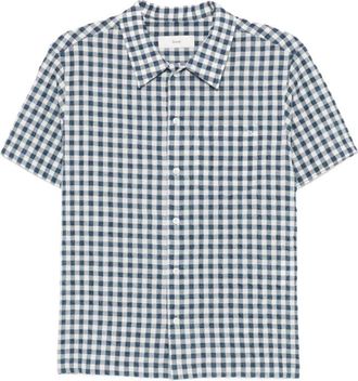 Dunst Homme, Chemises, Bleu, Taille: XS Chemise &agrave; Manches Courtes &agrave; Carreaux Gingham