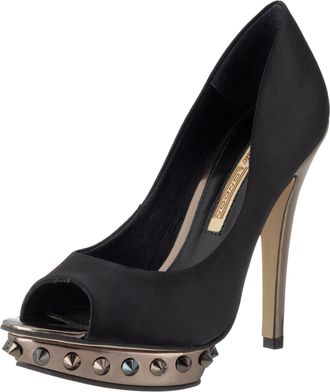 Buffalo London 108240 16631-701 SATIN BONIN DRILL BLACK 01, Damen Pumps, Schwarz (BLACK 01), EU 37