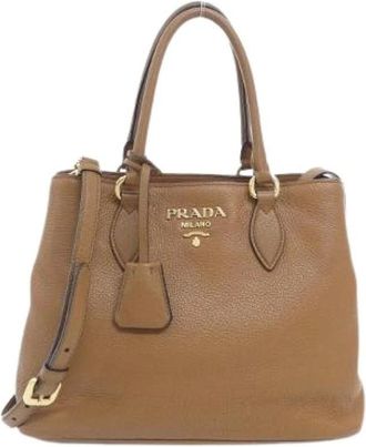 Prada Pre-owned Vitello Phenix Handbag - Femme - Pre-owned - Brun - Taille: ONE Size