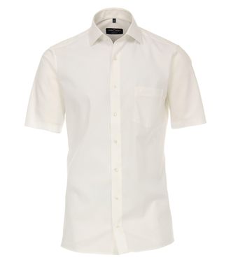 Casamoda Kurzarmhemd CASAMODA, Herren, Gr. 38, N-Gr, wei&szlig; (wei&szlig;beige), Web, Obermaterial: 100% Baumwolle, regular fit h&uuml;ftbedeckend, Rundhals, Hemden, Business