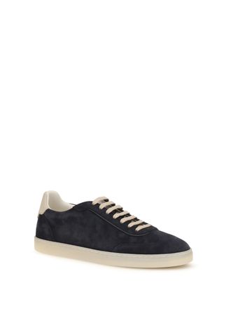 Brunello Cucinelli Mens Suede Sneakers Night Sky
