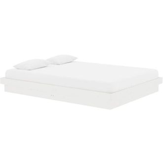 vidaXL Massivholzbett Weiß 135x190 cm Vidaxl