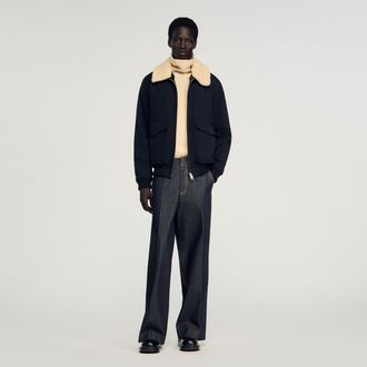 Sandro Fliegerjacke mit Schaffellkragen