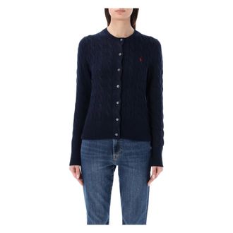 Ralph Lauren Femme, Pulls, Bleu, Taille: 42 FR Cardigan en coton &agrave; torsades