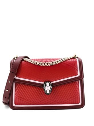 Bulgari Serpenti Forever Shoulder Bag Quilted Leather Small crossbody bag - Rot