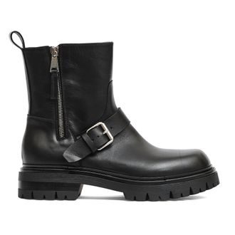 Elena Iachi Schwarze Leder Biker Stiefeletten - - Shoes - Damen - Schwarzk - 37 EU