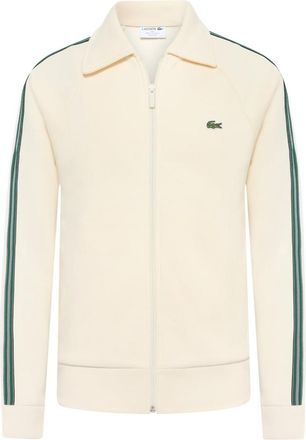 Lacoste Sweatjacke mit Ärmelstreifen und kleiner Krokodil-Stickerei in