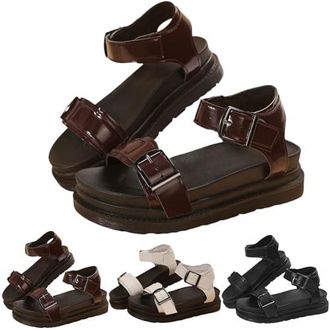 Generic Sandales d&eacute;t&eacute; tendance &agrave; plateforme pour femme - Bout ouvert - Sangle de cheville - Sandales &agrave; talons moyens - Sandales d&eacute;t&eacute; tendance pour la marche -