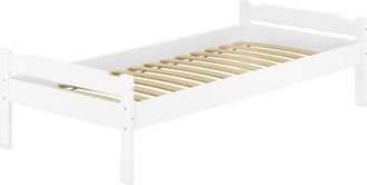 Erst-Holz Einzelbett massiv Kiefer weiß 90x200 Futonbett Holzbett Zubehör wählbar V-60.31-09WFederleisten