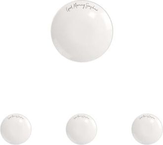 Villeroy & Boch Statement Fr&uuml;hst&uuml;cksteller Good Morning Sunshine 21X21X2,5 Cm,Wei&szlig;er Porzellan Teller (Packung mit 4)