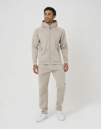 Brave Soul Hoodie- und Jogger-Zweiteiler mit durchgehendem Rei&szlig;verschluss in hellem Sand-Neutral