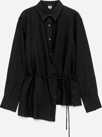 Arket Wickelhemd Aus Leinen -Schwarz