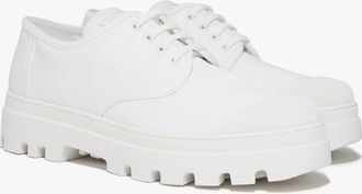 Prada Nylon-Gabardine-Sneaker in Weiß