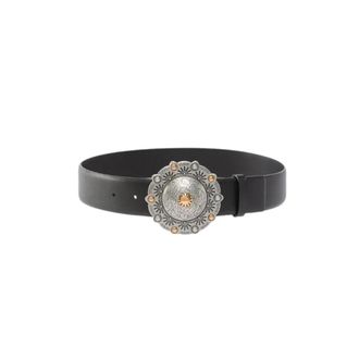 Pinko Lederg&uuml;rtel mit Schmuckmedaillon - - Accessories - Damen - Schwarzk - ONE SIZE
