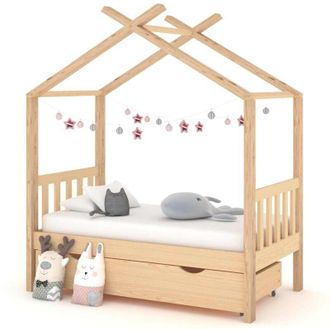 vidaXL Cadre de lit denfant avec tiroir Bois de pin massif 70x140 cm Vidaxl