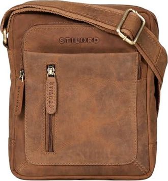 STILORD Jamie Sac en Cuir pour Homme - Parfait pour Voyages & Quotidien - Petit Sac Messenger Vintage pour iPad 9,7 Pouces - Sac à Bandoulière Moderne pour Ho