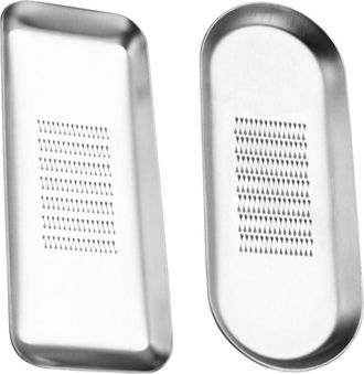 Garneck 2 St&uuml;ck Edelstahl Ingwer und Knoblauchreibe Wurzelgem&uuml;sereibe mit Einfachem Handhabung Rostfrei Leicht zu Reinigen f&uuml;r K&uuml;che