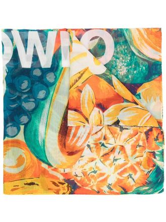 Orlebar Brown Schal mit grafischem Print - Orange