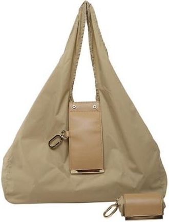 Generic Sac &agrave; provisions pliable de grande capacit&eacute;, sac &agrave; main en nylon imperm&eacute;able r&eacute;utilisable, kaki