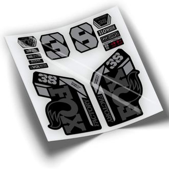 Generico Ref: VP432 Aufkleber, kompatibel mit Fox-38 KASHIMA 2021-2024, zweifarbig, MTB, Sticker, Aufkleber, Aufkleber f&uuml;r Mountainbikes, Grau 073