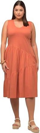 Ulla Popken Robe à Bretelles évasées, Corail, 52-54 Femme