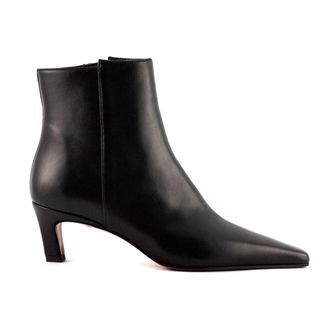 Roberto Festa Milano Schwarzer Lederstiefelette mit spitzer Kappe - - Shoes - Damen - Schwarzk - 38 EU
