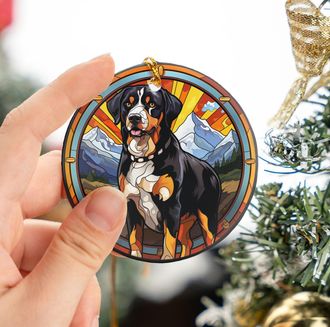 Generic Entlebucher Sennenhund Weihnachtsdeko Keramikstbaumschmuck Anh&auml;nger Weihnachten Ornamente Geschenkanh&auml;nger Weihnachtsbaumschmuck