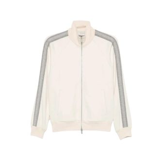 PESERICO Sweatshirt mit Seitenstreifen zum Durchkn&ouml;pfen - - Sweatshirts & Hoodies - Damen - Wei&szlig; - 4XL