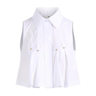 Elisabetta Franchi Femme, Blouses et Chemises, Blanc, Taille: 40 FR Camicia