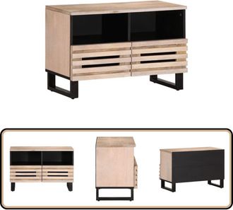 vidaXL Vidaxl - TV-Schrank Weiß 70x34x46 cm Massivholz Mango - TV-Schrank - Mangoholz - Weiß - Medienregal - Wohnzimmerschrank