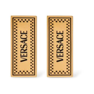 Versace Retro Logo Metall Ohrringe - - Accessories - Damen - Gelb - ONE SIZE