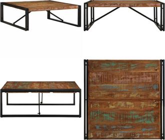 vidaXL Vidaxl - Table basse multicolore 100x100x35 cm bois r&eacute;cup&eacute;ration massif