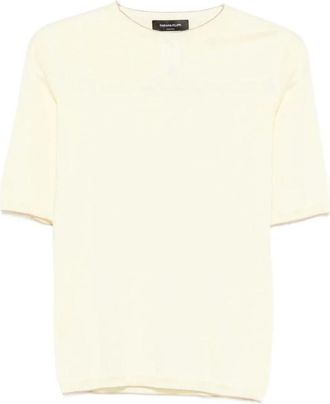 Fabiana Filippi Femme, Pulls, Beige, Taille: 42 FR T-shirt en Soie et Coton