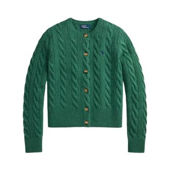 Polo Ralph Lauren Zopfmuster-Strickjacke - - Knitwear - Damen - Gr&uuml;n - S