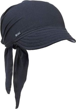 LIPODO Bandana avec Visière Femme - Made in Italy Casquette de Soleil dété en Coton Été Printemps-été - Taille Unique Bleu foncé