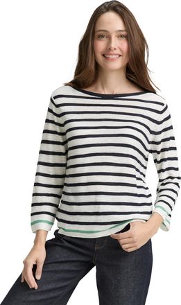 Tom Tailor Damen 1046539 Pullover, 37829 - Offwhite Green Navy Stripe, S EU