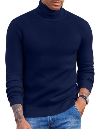 Coofandy Rollkragenpullover Herren Pullover Turtleneck Fleece Pullover Warm Strickpullover Slim Fit Rollkragenshirt Winterpullover Arbeitpullover Winter Langar