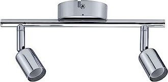 Paulmann 66748 Deckenstrahler Carolina IP44 GU10 230V max. 2x10W dimmbar Chrom zweiflammiges Spotlight