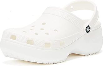 Crocs Femme Classic Platform Clog W Sabots, White, 38/39 EU