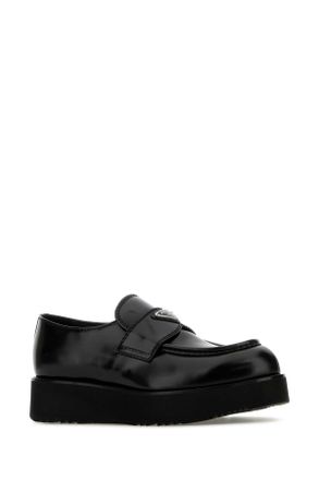 Prada Mens Black Leather Loafers Nero Mocassini