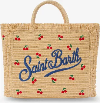 MC2 Saint Barth Colette raffia handbag with embroidered logo on the front - MC2 SAINT BARTH - gender_Woman