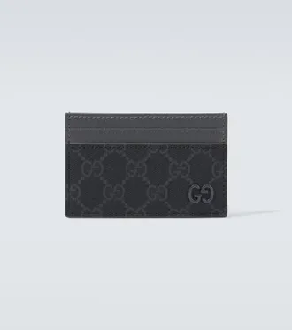 Gucci Porte-cartes en toile GG et cuir