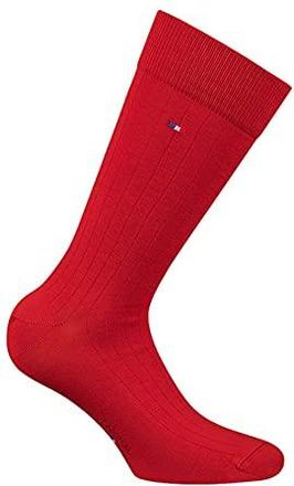 Labonal Chaussette. unie a côtes en fils décosse, Fil décosse majoritaire. Rouge. 40/41 FABRIQUE EN FRANCE - HOMME. (1 paire)