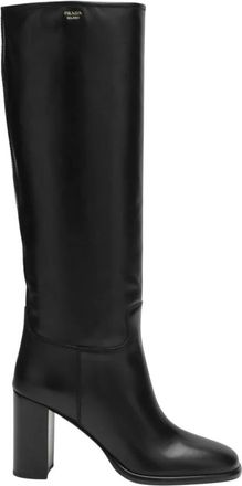 Prada Kalbsleder-Stiefel mit hohem Schaft - - Shoes - Damen - Schwarzk - 38 1/2 EU