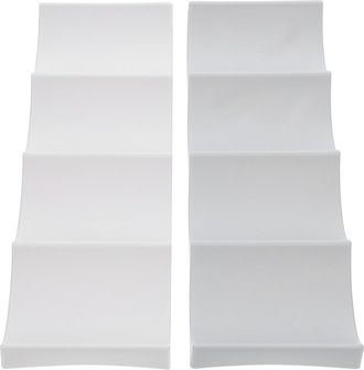 Artibetter HIAKDOFT 2 St&uuml;ck Weinflaschenhalter Kunststoff Wei&szlig; und Hellgrau Kompakter Getr&auml;nkeorganizer f&uuml;r K&uuml;hlschrank Schrank und Tisch Flexibler Flaschen und 