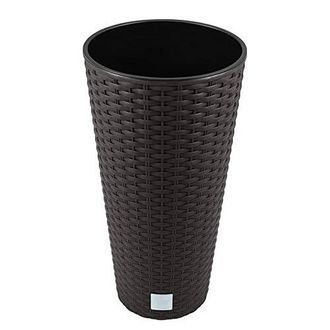 Prosperplast 64 -Liter -Zeit Pot mit Einsatz 40 x 40 x 76,3 cm in dunkler Ockerfarbe