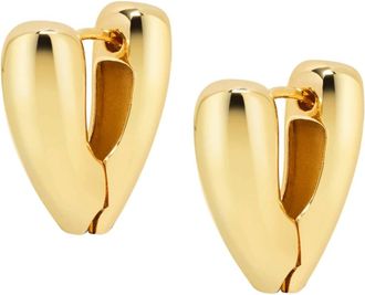 Nialaya Femme, Accessoires, Jaune, Taille: ONE Size Heart Hoop Earrings